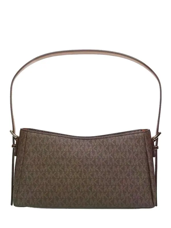 Michael Kors Monogram Print Logo Plaque Tote Bag - Brown