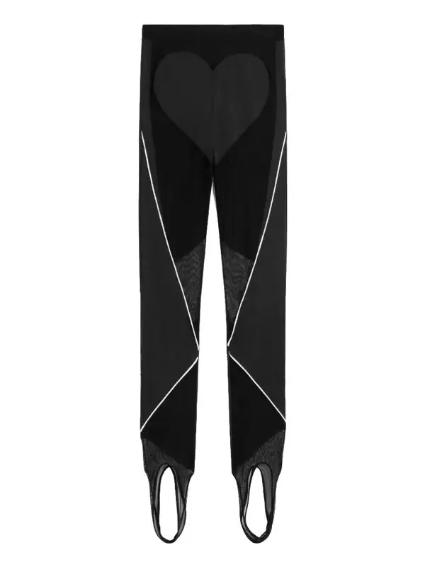 Fiorucci Heart-motif Mesh-panelled Leggings - Black