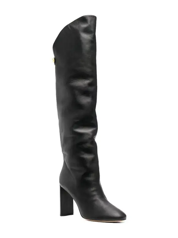 MAISON SKORPIOS Long Boots With Clip Fastening - Black