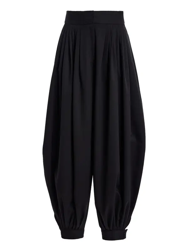 Altuzarra Chapman Cuffed Balloon Wool Trousers - Black