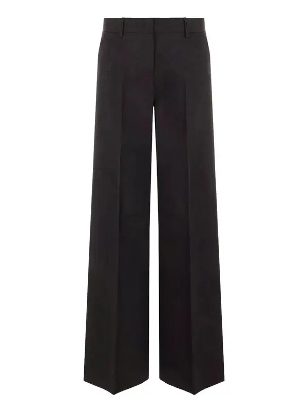 Alberto Biani Virgin Wool Blend Straight-leg Trousers - Grey