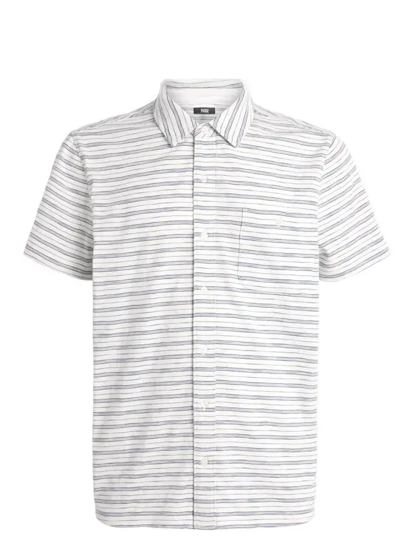 Paige Cotton Stripe Carillo Polo Shirt - Blue