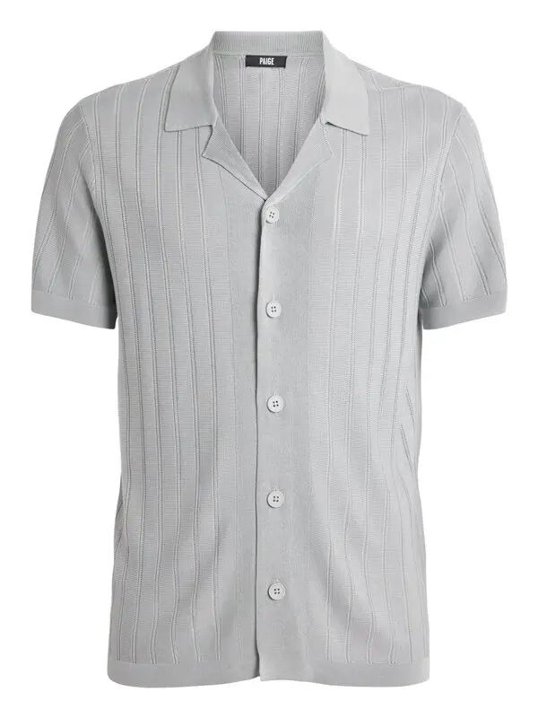 Paige Knitted Copley Polo Shirt - Grey