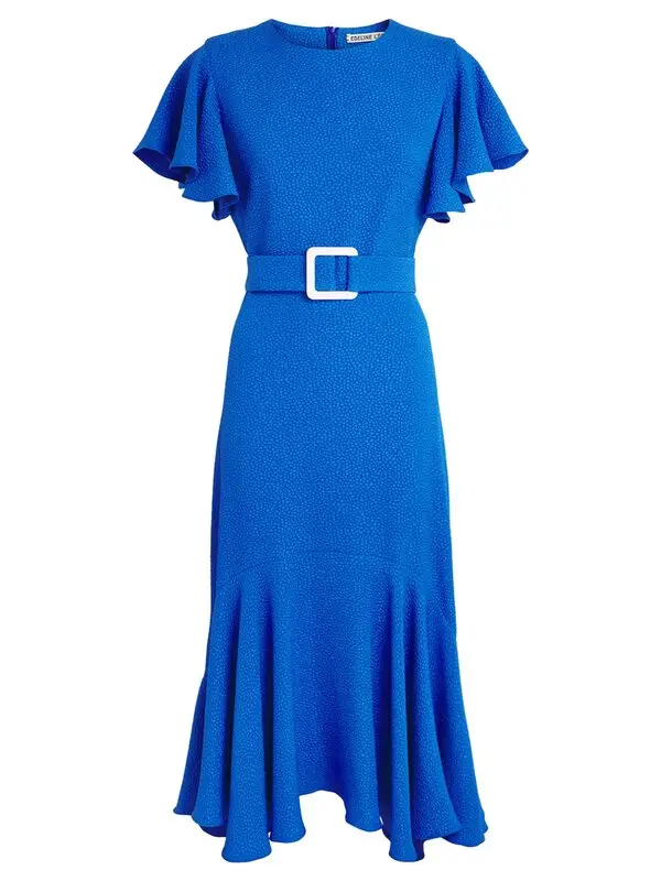 EDELINE LEE Dada Jacquard Midi Dress - Blue