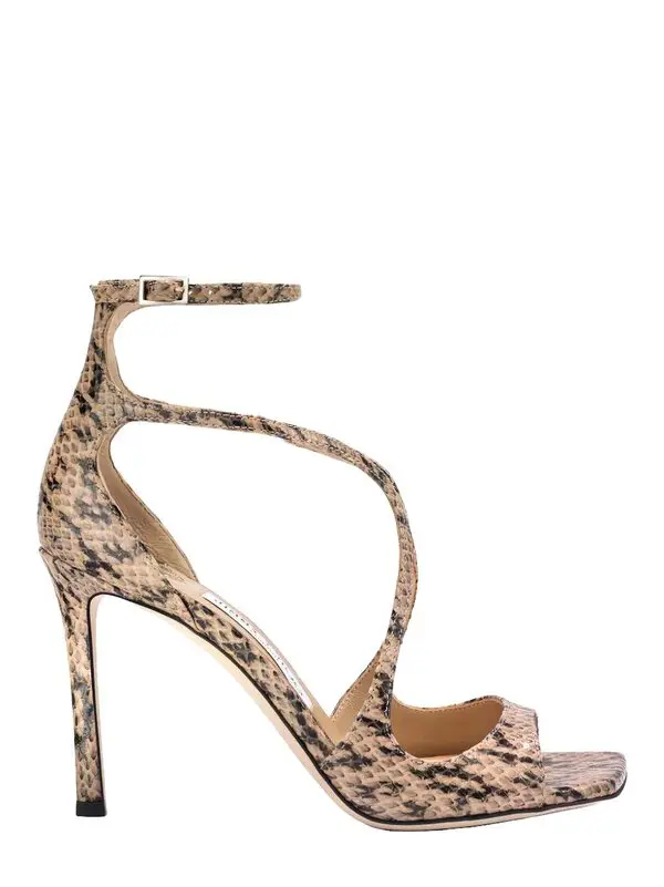JIMMY CHOO Azia Snakeskin Effect Sandals - Neutrals