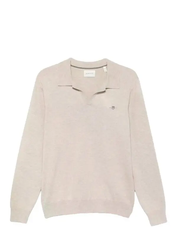 Gant Embroidered-logo T-shirt - Neutrals