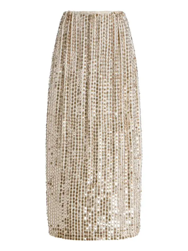 ZANKOV Marcella Sequined Stretch-silk Maxi Skirt - Multi