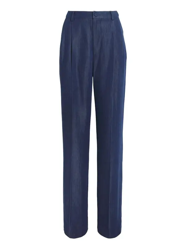 Huishan Zhang Lucian Wide-leg Trousers In Chambray - Blue