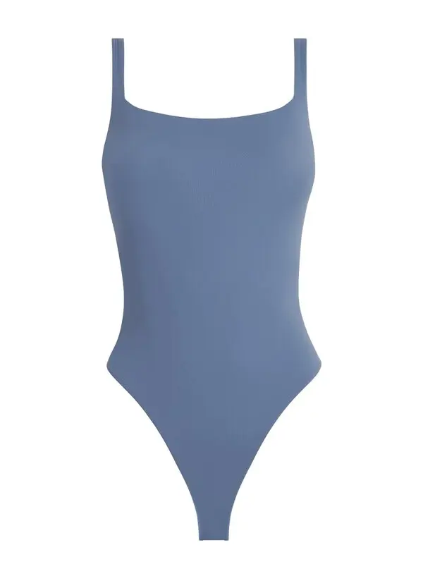 SKIMS Fits Everybody Square-neck Bodysuit - Blue