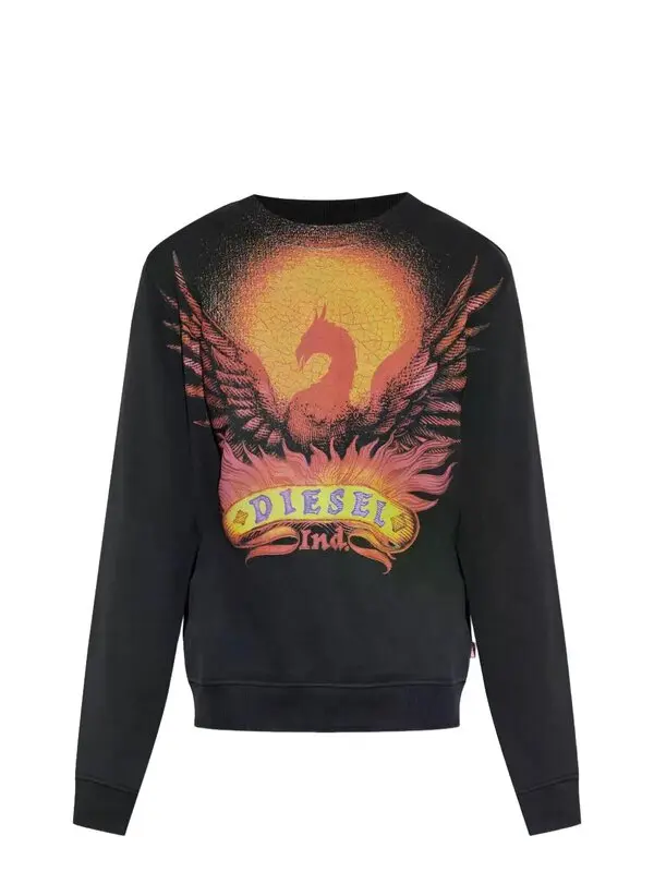 DIESEL® S-ginn-aa2 Graphic-print Sweatshirt - Black