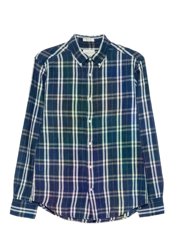 Gant Check-pattern Button-fastening Shirt - Blue