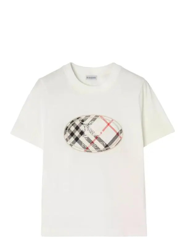 Burberry Check Knight-stamp Cotton T-shirt - Neutrals