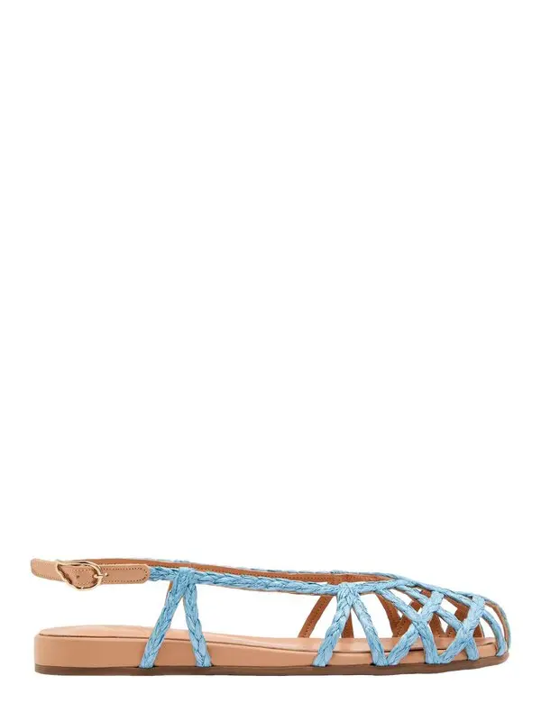 ANCIENT GREEK SANDALS Kardia Raffia Sandals - Blue