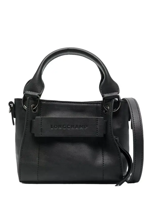 Longchamp Xs 3d Leather Tote Bag - Black