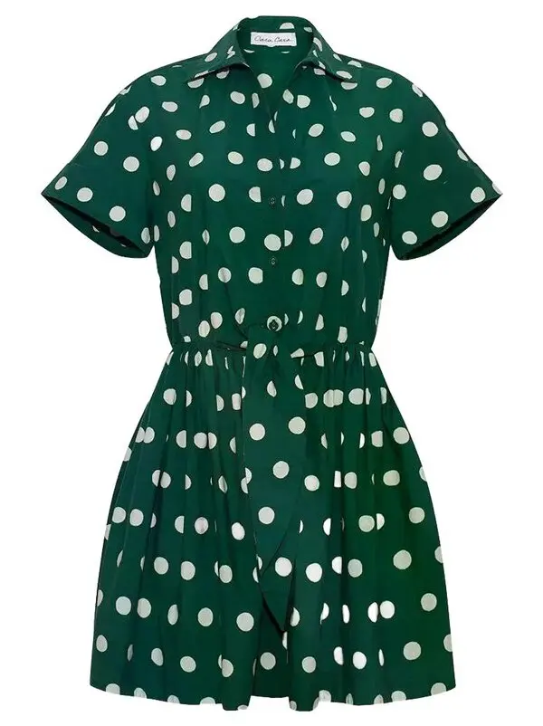 Cara Cara Asbury Polka-dot Mini Dress - Green