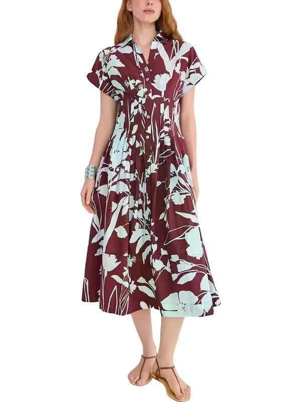 Cara Cara Nash Floral-print Midi Dress - Red