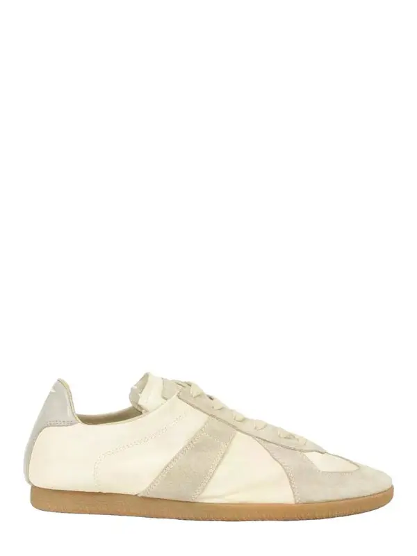 MAISON MARGIELA Replica Soft Leather And Suede Low-top Sneakers - Neutrals