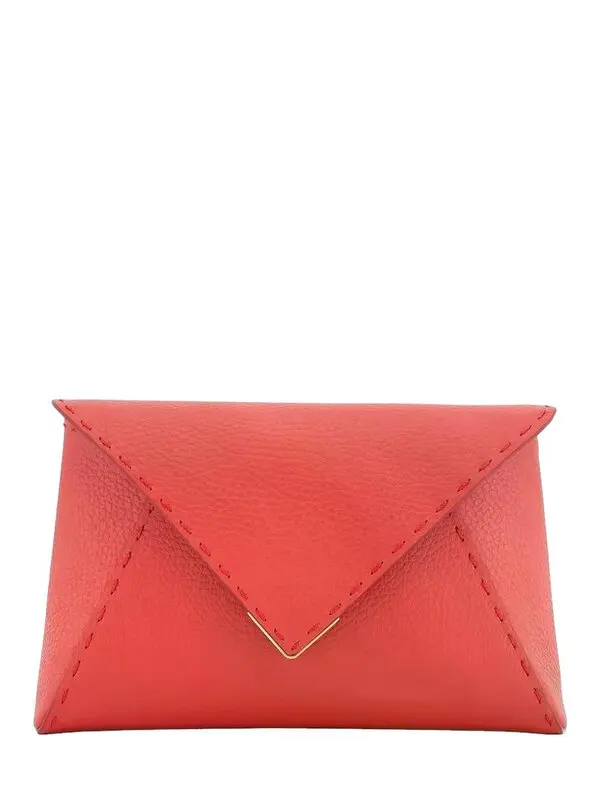 Tyler Ellis Small Lee Pouchet Leather Clutch Bag - Red