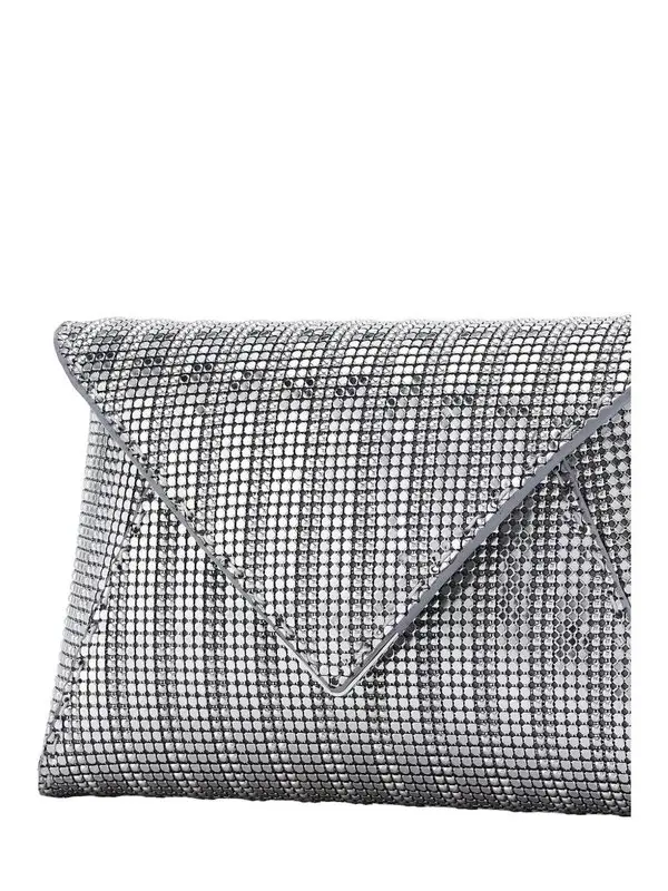 Tyler Ellis Small Lee Pouchet Chainmail Clutch Bag - Silver