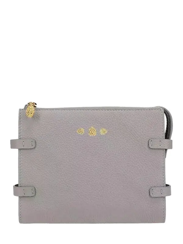 Tyler Ellis Small Dean Pebbled Leather Messenger Bag - Grey
