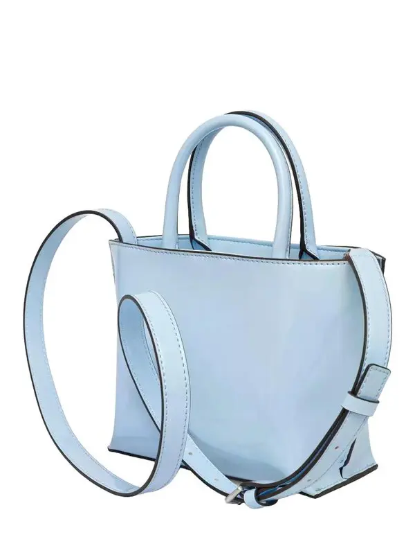 Guess Arnela Logo-plaque Patent Tote Bag - Blue