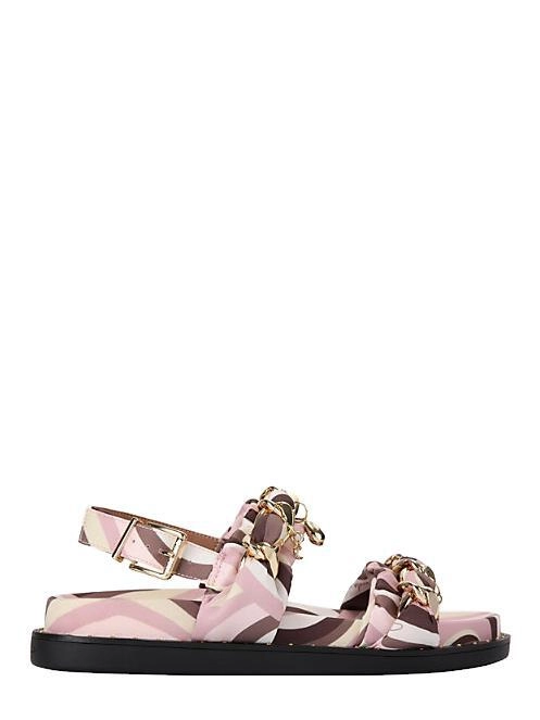 Carvela Caramella Chain-embellished Woven Sandals - Pink Comb