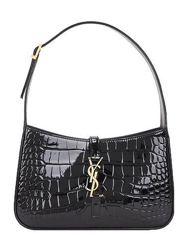 Saint Laurent Le 5 A 7 Crocodile-effect Shoulder Bag - Nero