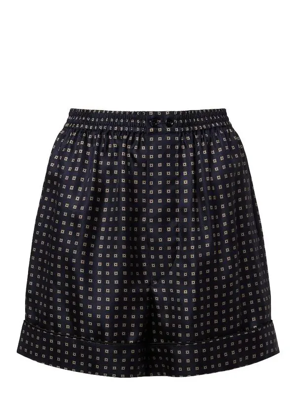 Saint Laurent Printed Silk Shorts - Blue