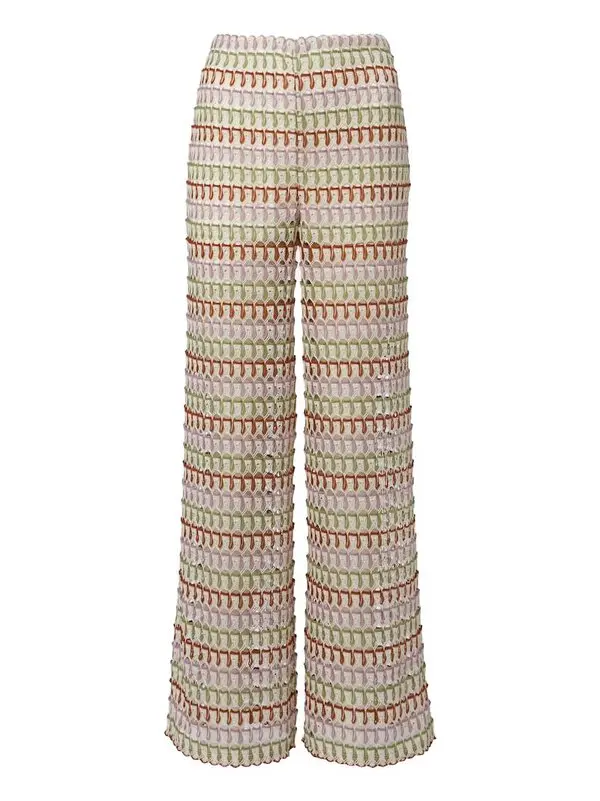 Veronica Beard Fatima Crochet Wide-leg Trousers - Multicoloured