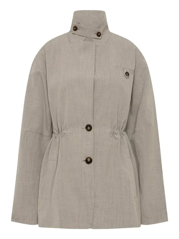 ST. AGNI Cinched Wool-blend Jacket - Grey