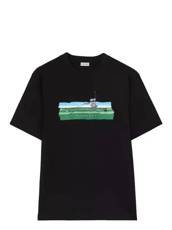 Burberry Maze Cotton T-shirt - Black