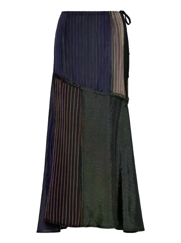 MAISON MARGIELA Patchwork Maxi Skirt - Blue
