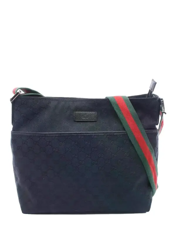 Gucci 2010s Gg Canvas Sherry Line Shoulder Bag - Blue