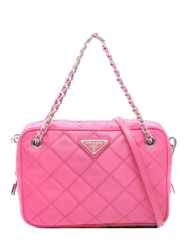 Prada Quilted Chain Handbag - Pink