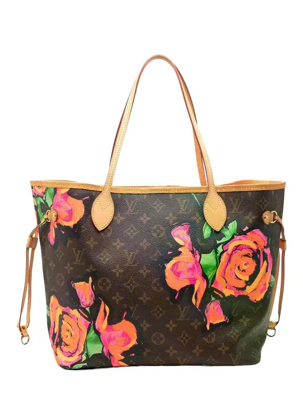 LOUIS VUITTON 2009 Monogram Roses Neverfull Mm Tote Bag - Brown