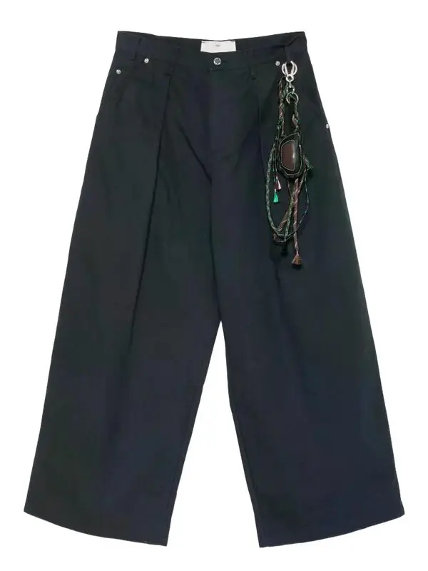 SONG FOR THE MUTE Charm-detail Pleated Trousers - Blue