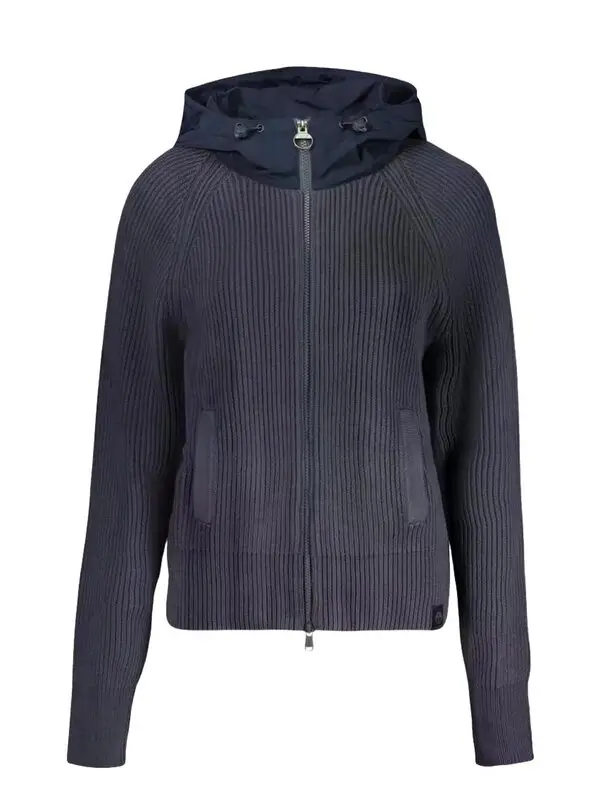 NORTH SAILS Ribbed Knit Zip-up Hoodie - Blue