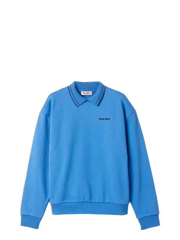 Miu Miu Cotton Fleece Sweatshirt - Sapphire Blue