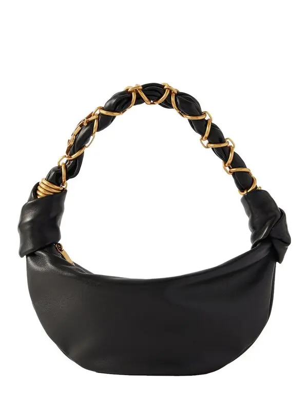 Saint Laurent Amalia Mini Leather Shoulder Bag - Black