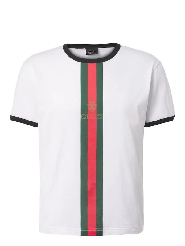 Gucci Web Stripe Cotton T-shirt - White