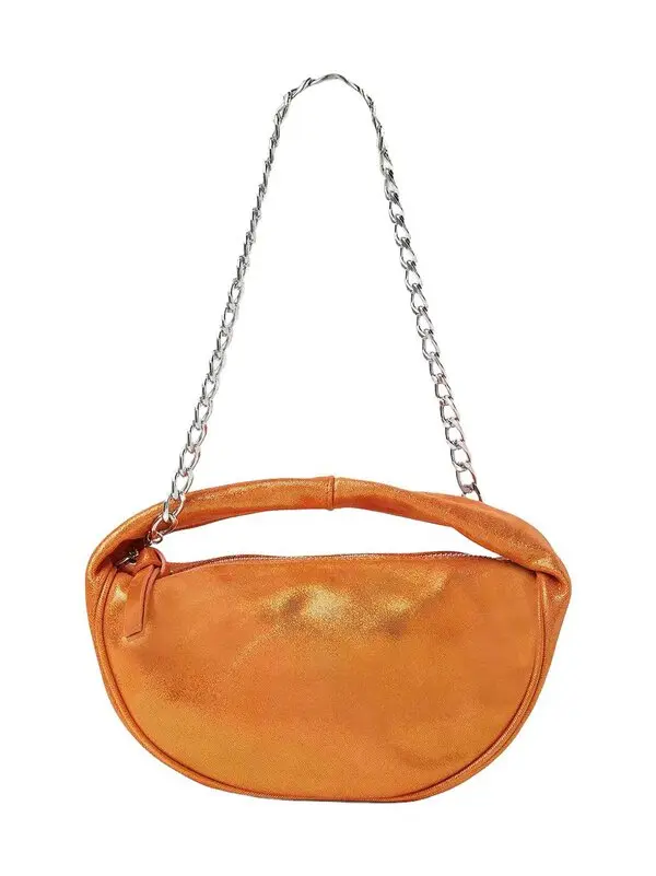 By Far Metallic Leather Shoulder Bag - Orange