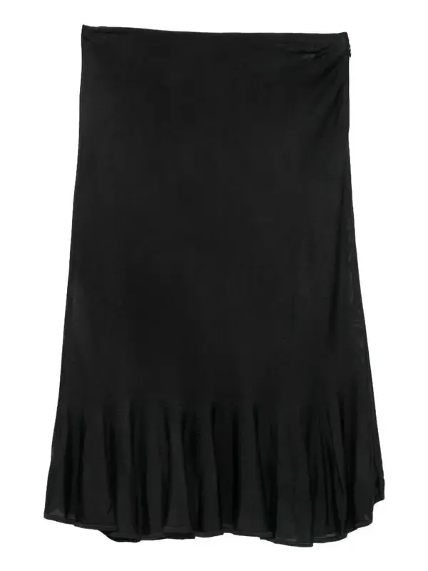 TOTEME Fluted-hem Knitted Midi Skirt - Black