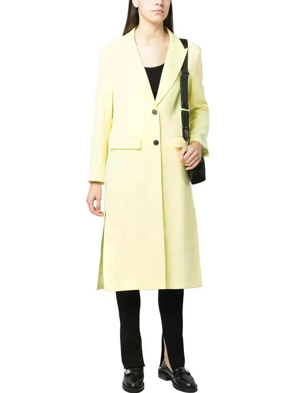 Karl Lagerfeld Tailored Belted Coat - Yellow