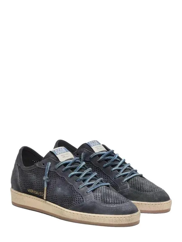 GOLDEN GOOSE Ball Star Sneakers In Perforated Suede With Suede Star - Blue