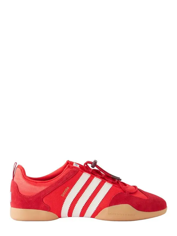 ADIDAS ORIGINALS Bad Bunny Flamboyan Suede-trimmed Mesh Sneakers - Red