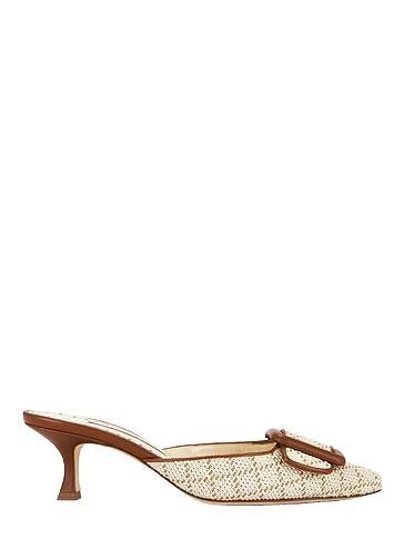Manolo Blahnik Maysalebi 50 Mule Heel - Medium Brown