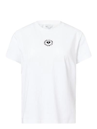 Stella McCartney Iconic Heart Flocked-logo Cotton-jersey T-shirt - White