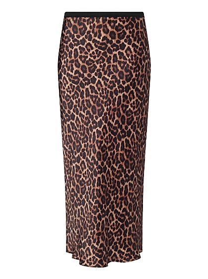 ANINE BING Bar -print Silk Midi Skirt - Leopard