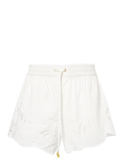 Zimmermann Mahon Embroidered Cotton Shorts - Ivory