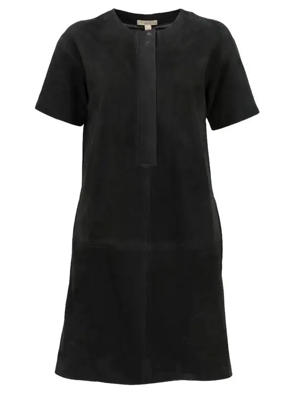 Burberry Suede Short-sleeve Dress - Black